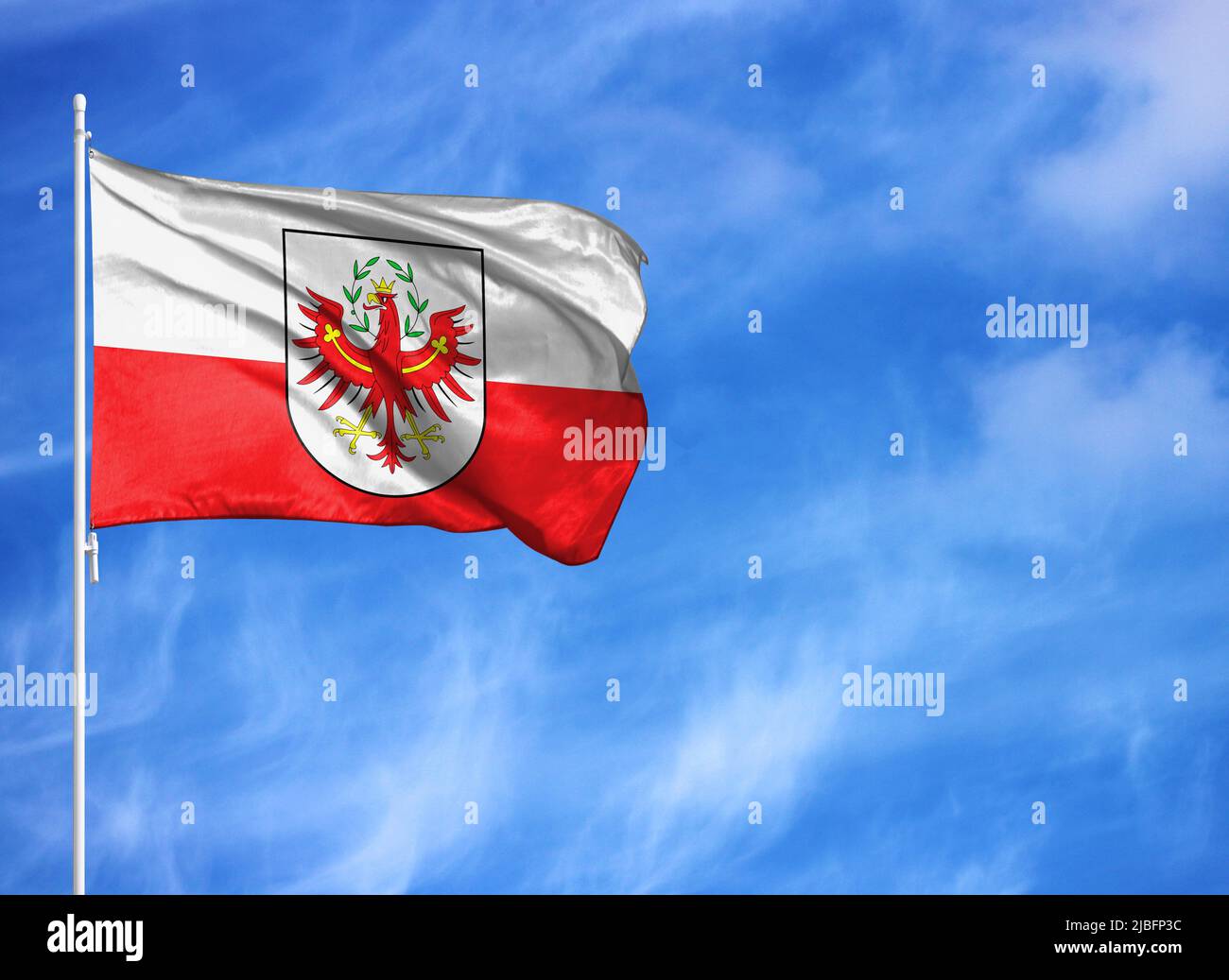 National flag of Tyrol on a flagpole Stock Photo - Alamy