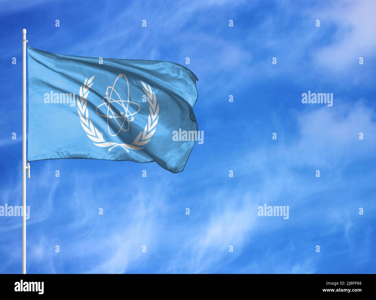 National flag of IAEA on a flagpole Stock Photo - Alamy