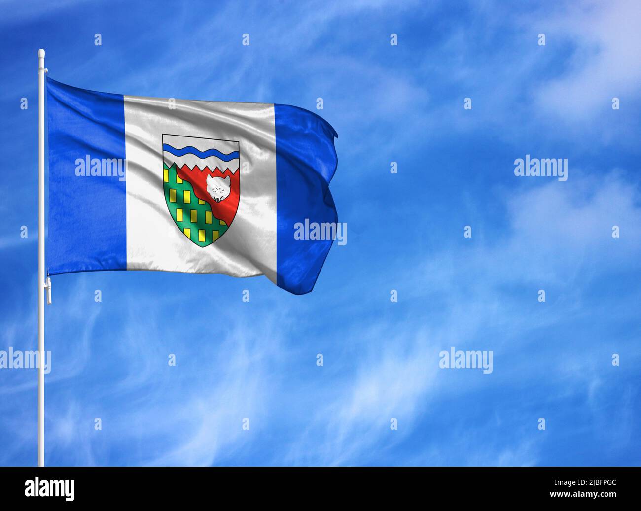 National flag of Northwest Territories on a flagpole Stock Photo - Alamy