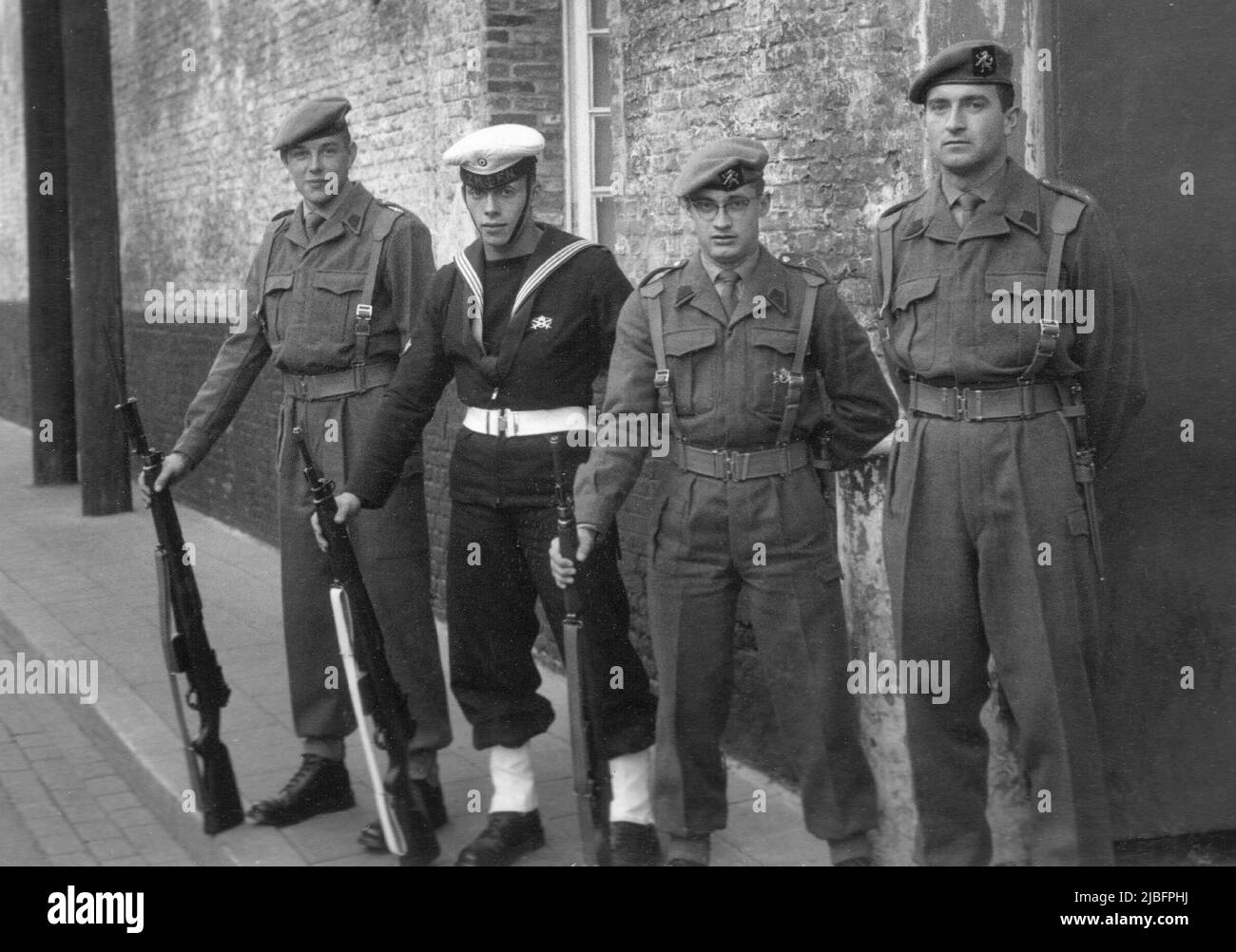 Belgian army and navy with FN 49 rifle Stock Photo - Alamy