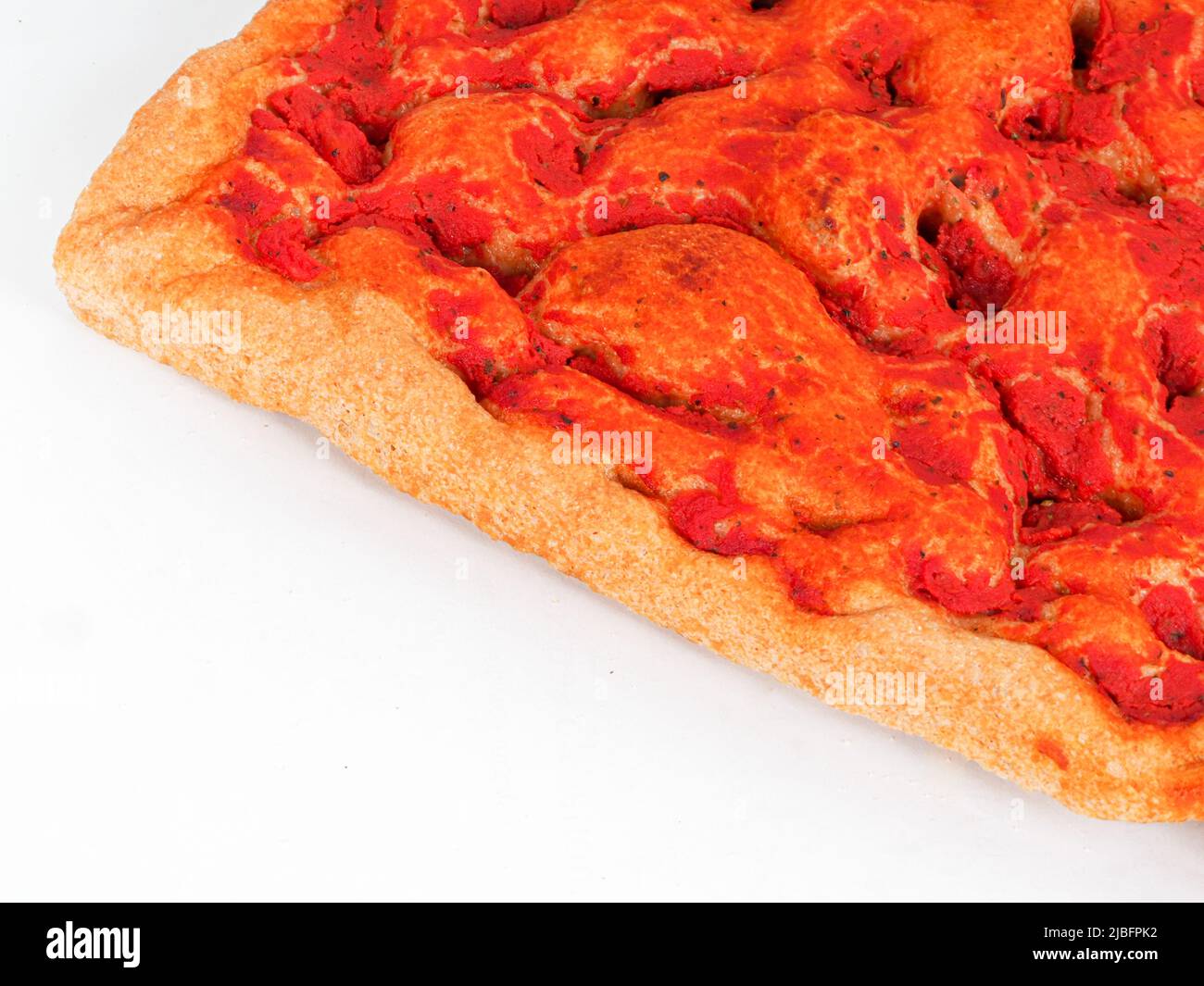 Italian flat bread organic wholewheat focaccia with tomatoes Stock ...