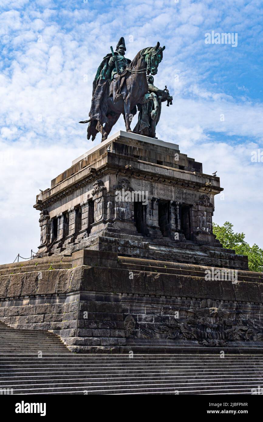 Deutsches Eck (German Corner) at the confluence of Rhine and Mosel ...