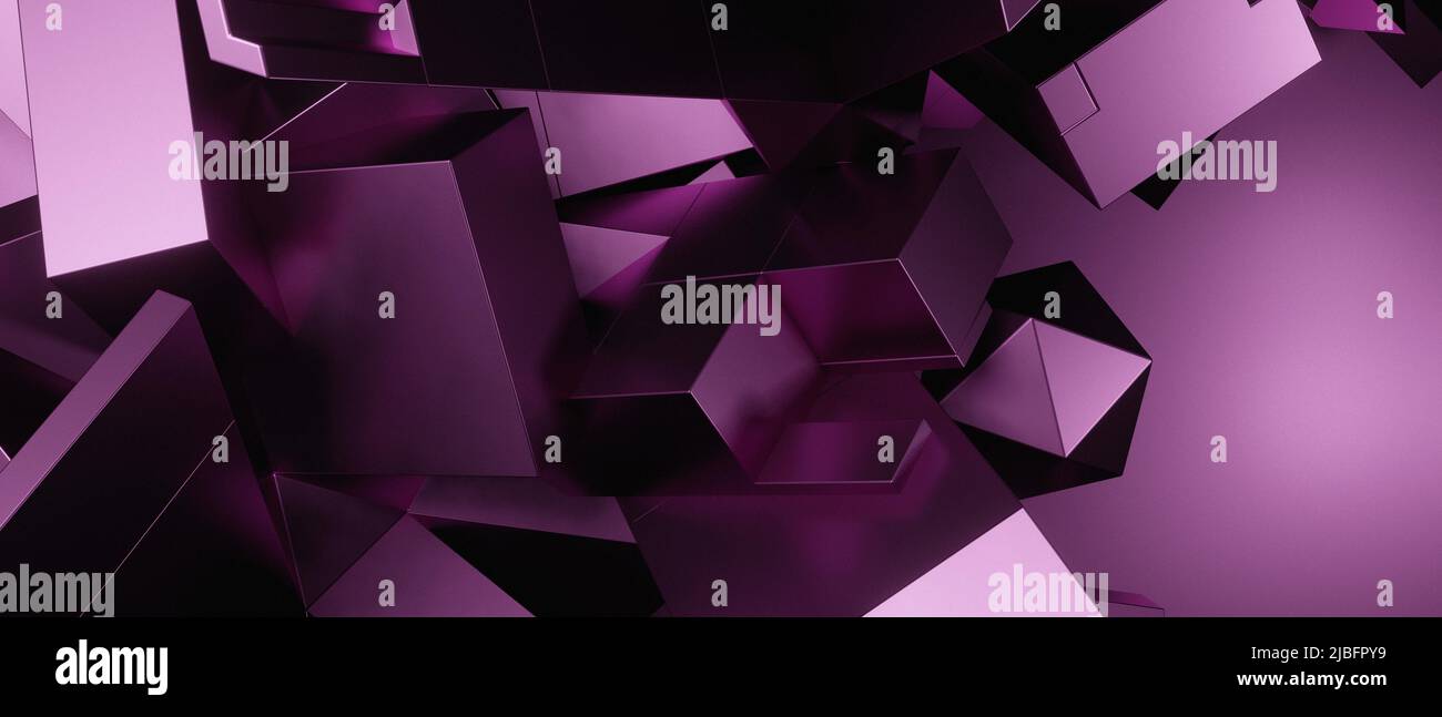 Abstract Shiny 3D SciFi Chaos Trendy Futuristic Purple Violet ...