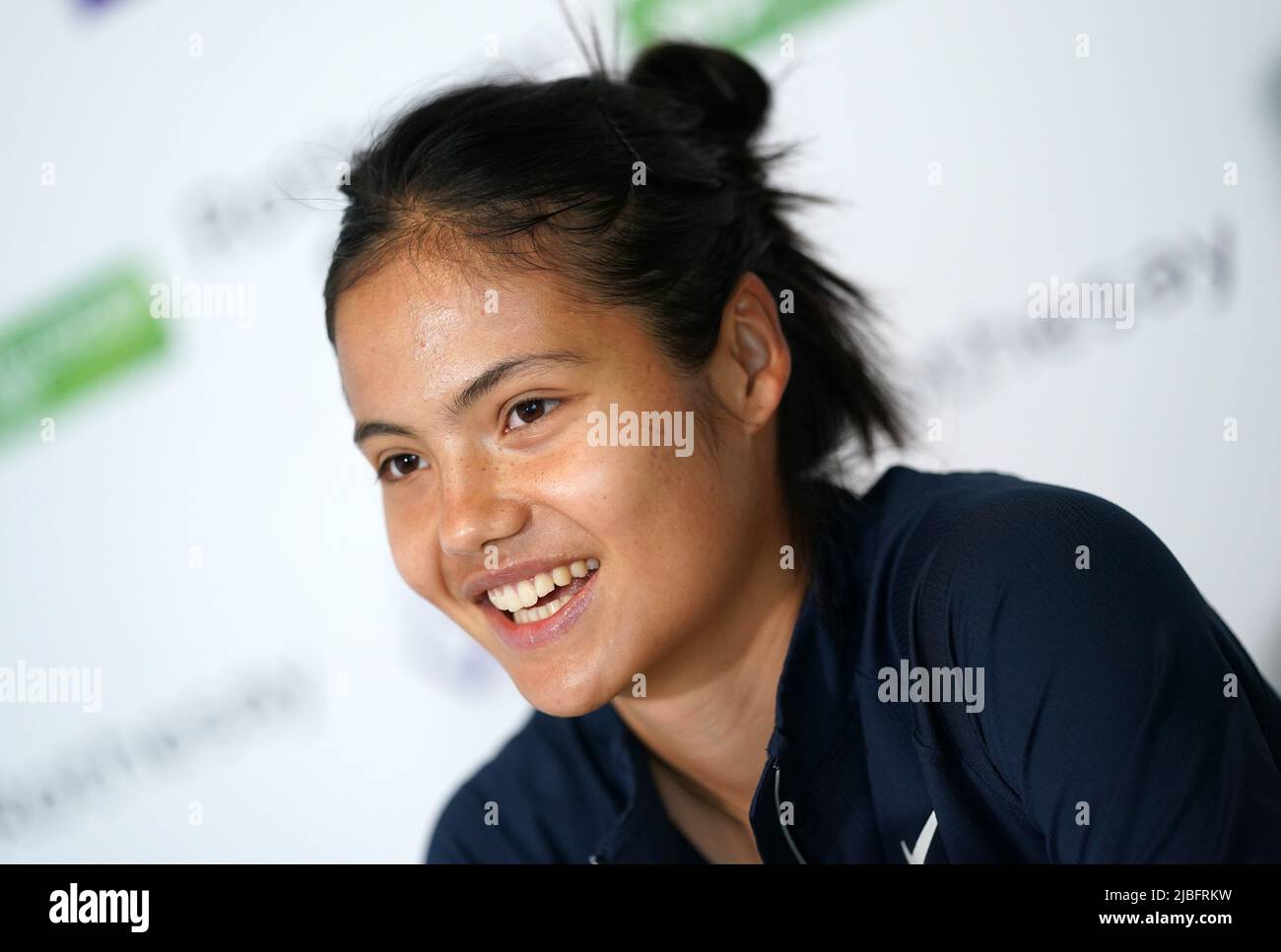 Emma Raducanu during a press conference on day three of the Rothesay ...