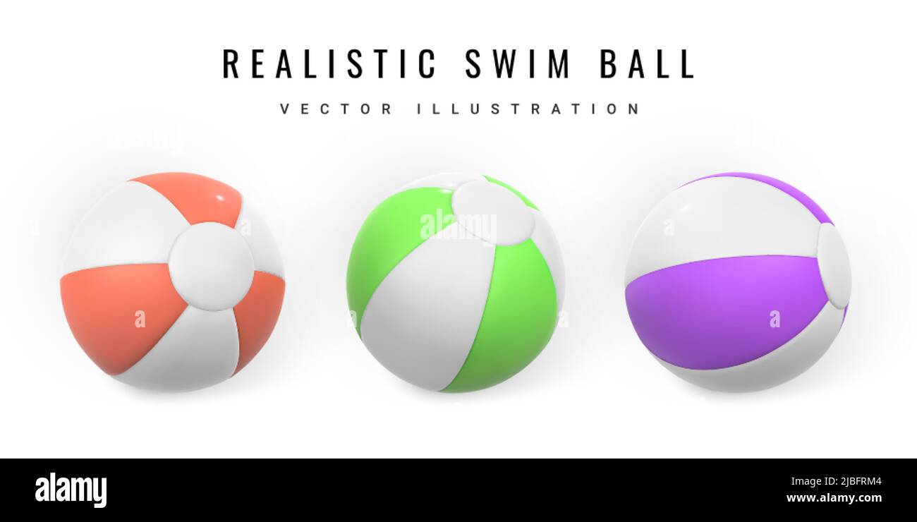 3D Swim ball. Realistic swiming ball. Summer time symbol isolated on ...