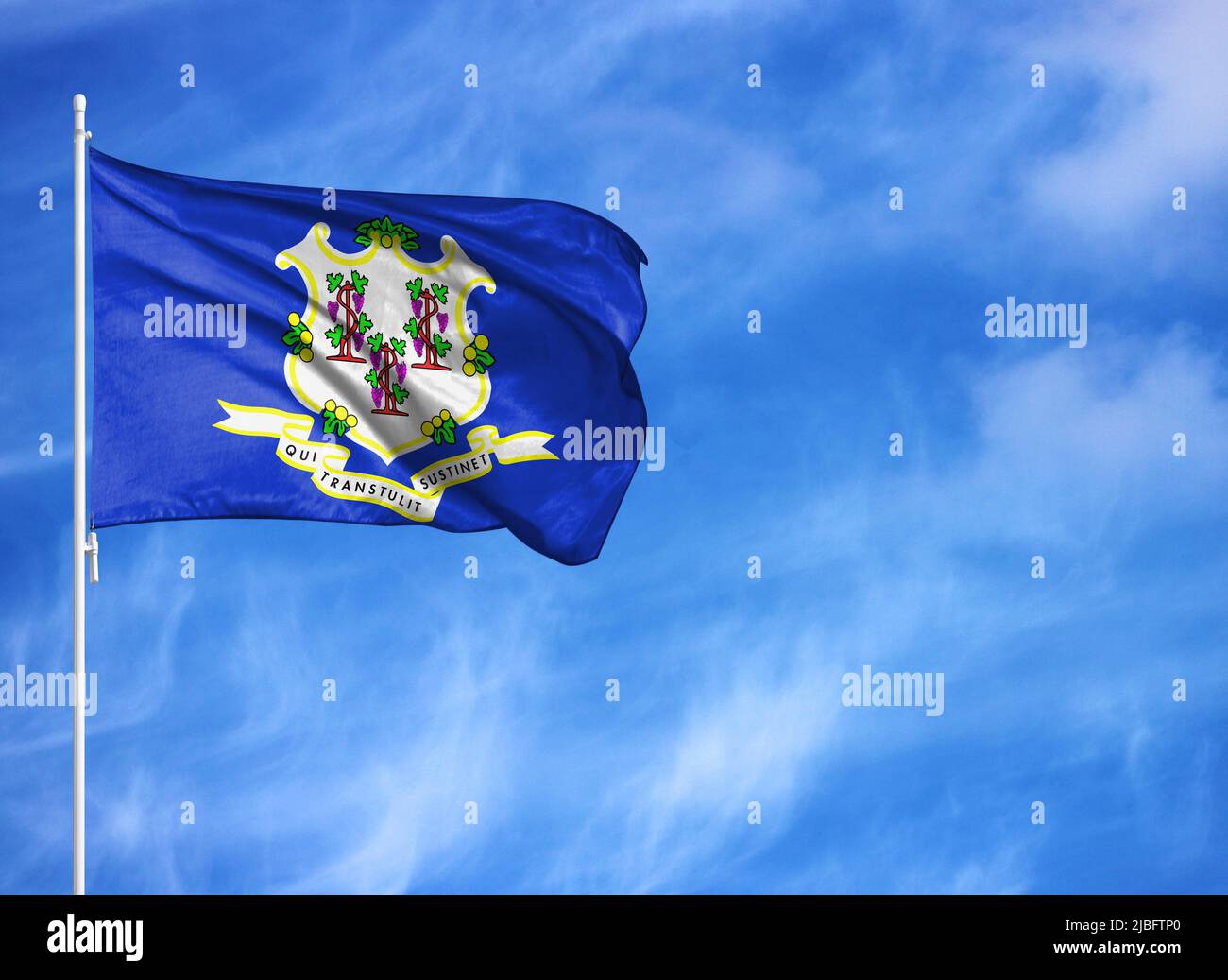 National flag of State of Connecticut on a flagpole Stock Photo - Alamy