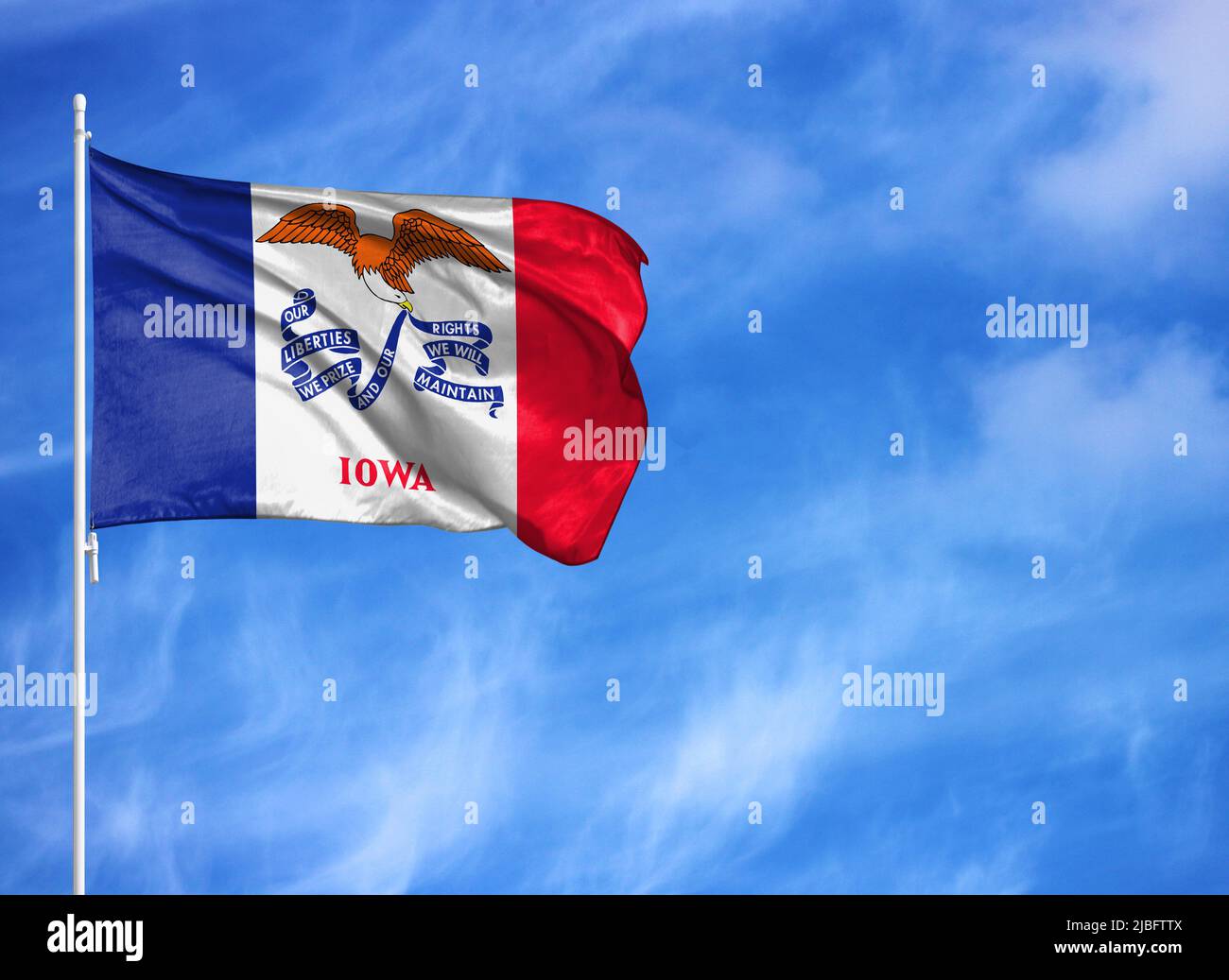 National flag of State of Iowa on a flagpole Stock Photo - Alamy