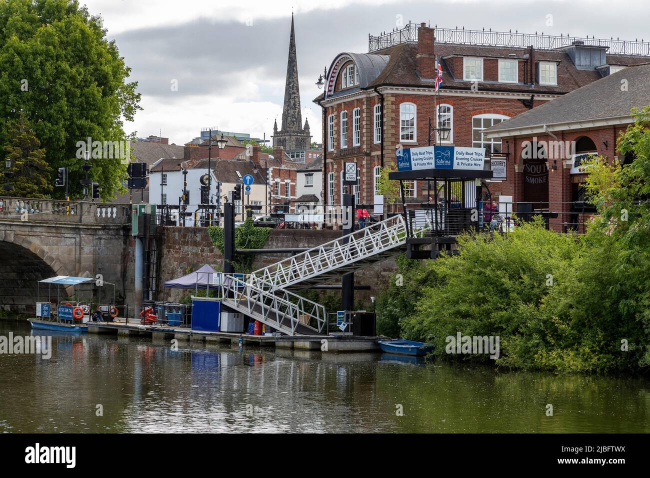 Sabrina boat landing stage on Victoria Quay, Shrewsbury, Shropshire ...