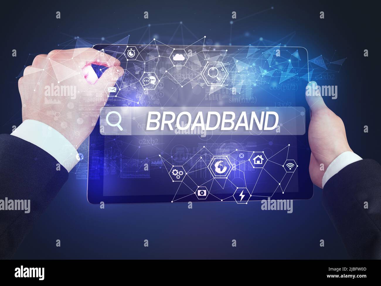 Close-up of a tablet searching inscription Stock Photo - Alamy