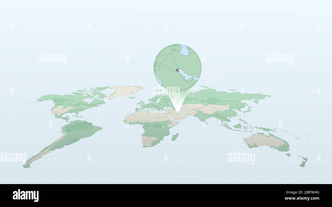 kuwait location in world map