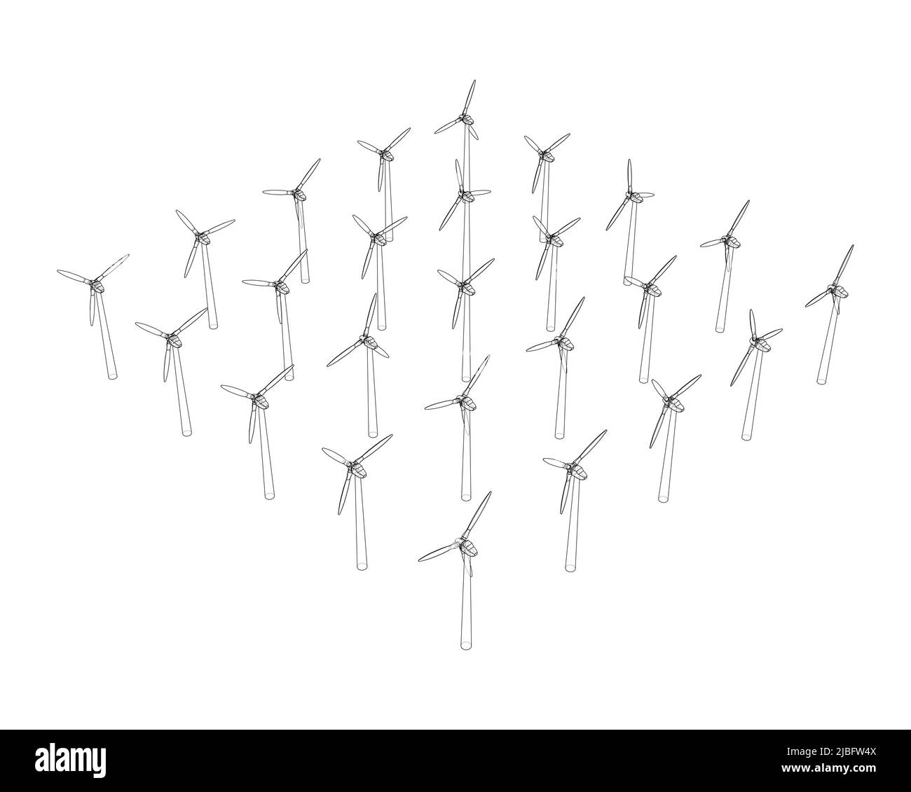 Wind turbines. Vector rendering of 3d Stock Vector Image & Art - Alamy