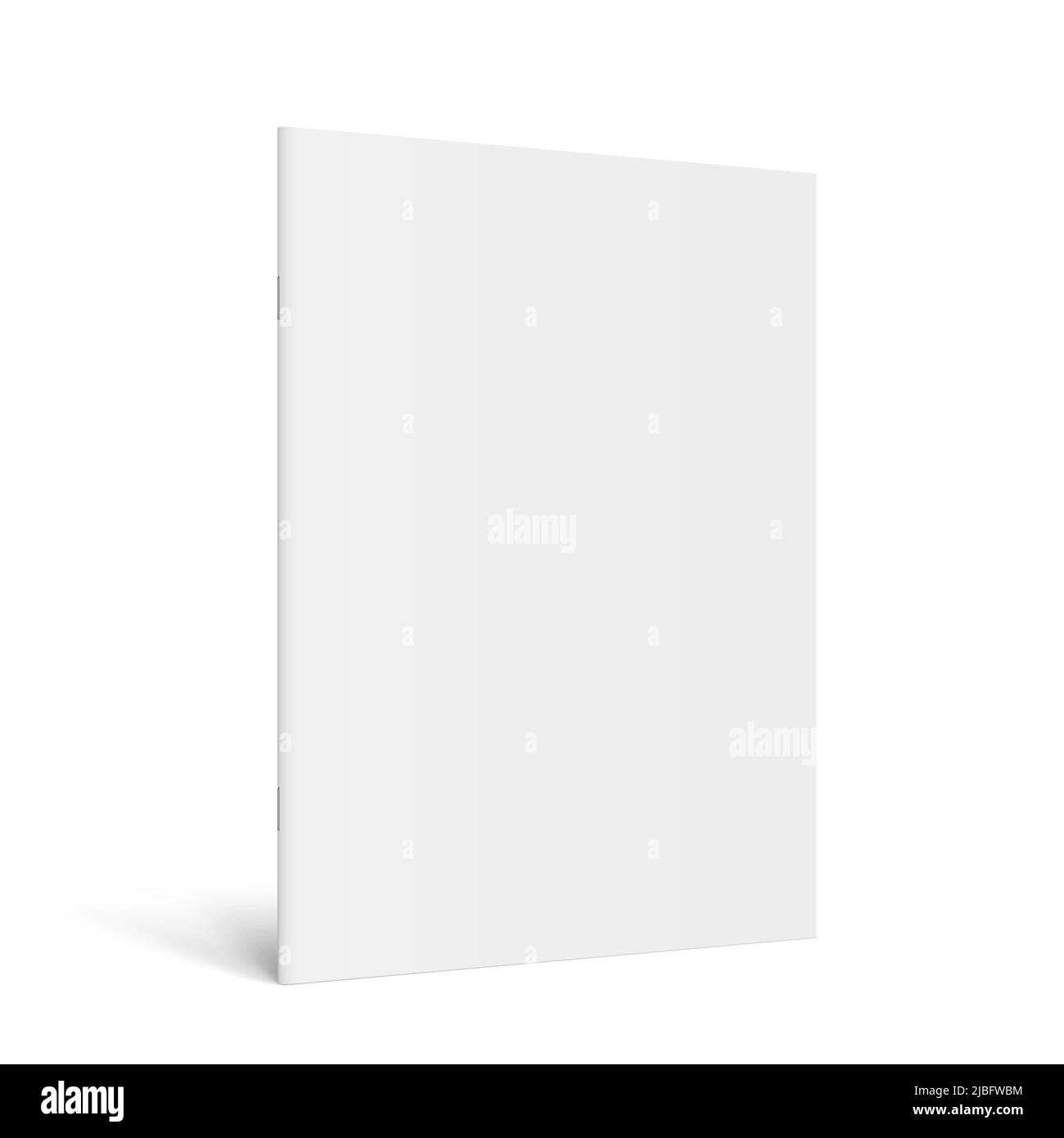Vector realistic standing 3d magazine mockup with white blank cover ...
