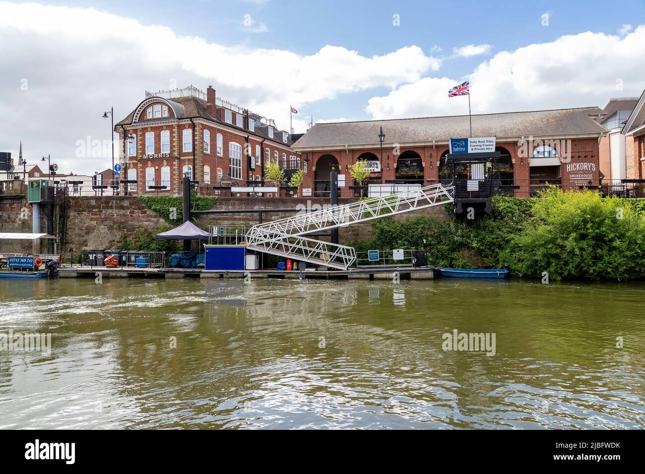 Sabrina boat landing stage on Victoria Quay, Shrewsbury, Shropshire ...