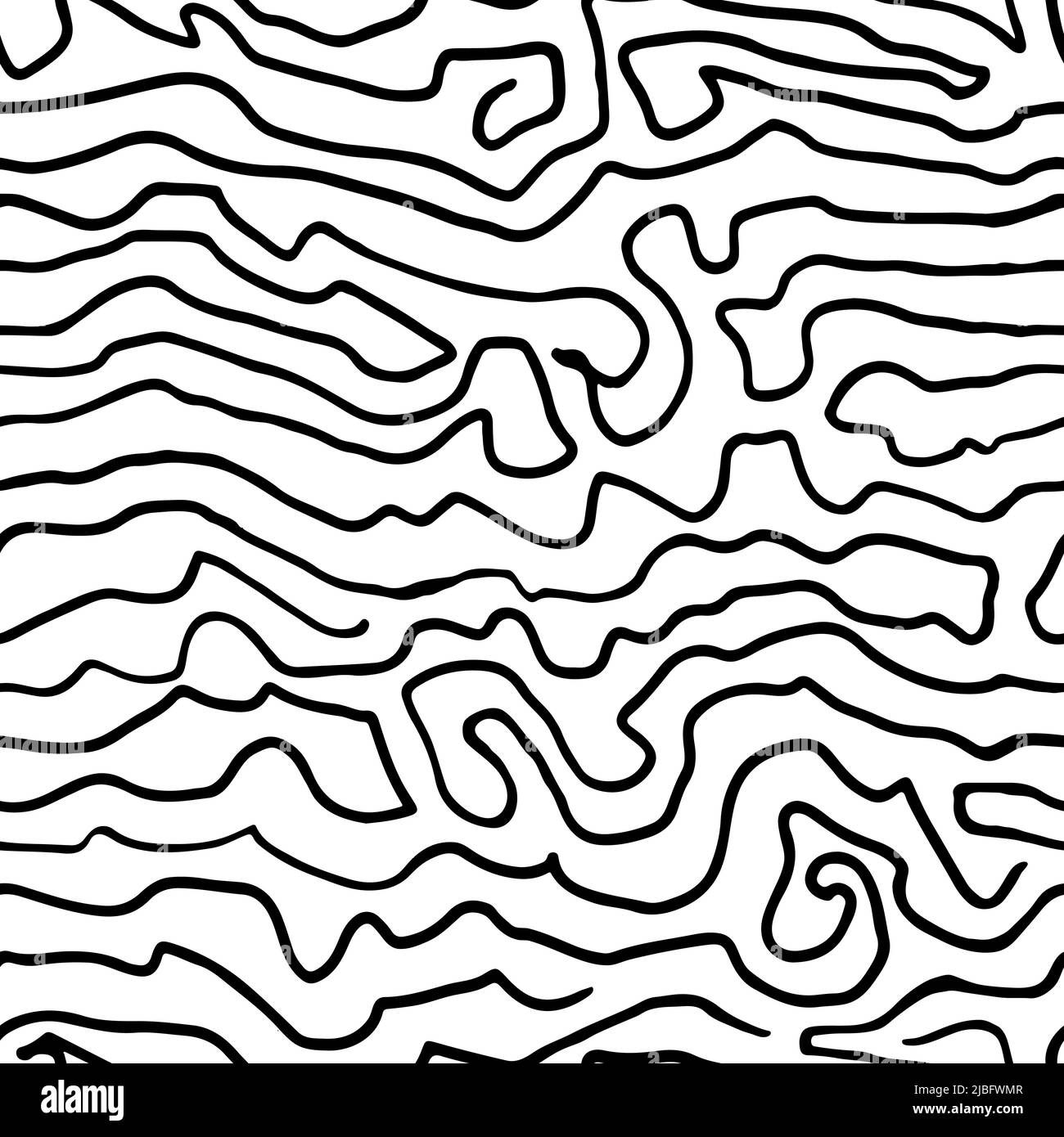 Doodle hand drawn thin lines seamless pattern Stock Vector Image & Art ...