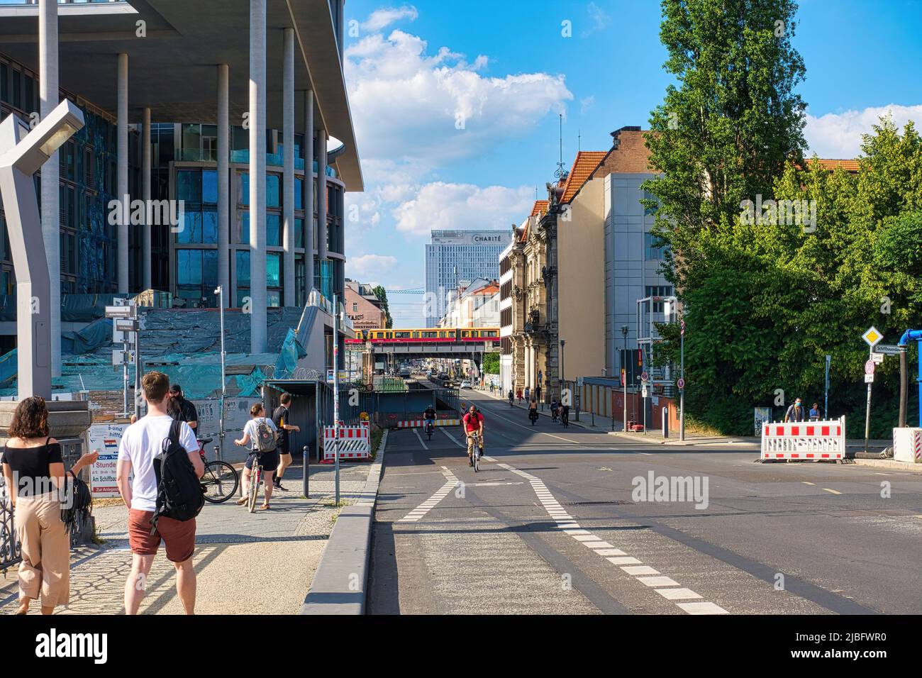 Berlin, Germany - June 14, 2020: Street scene in downtown Berlin with ...