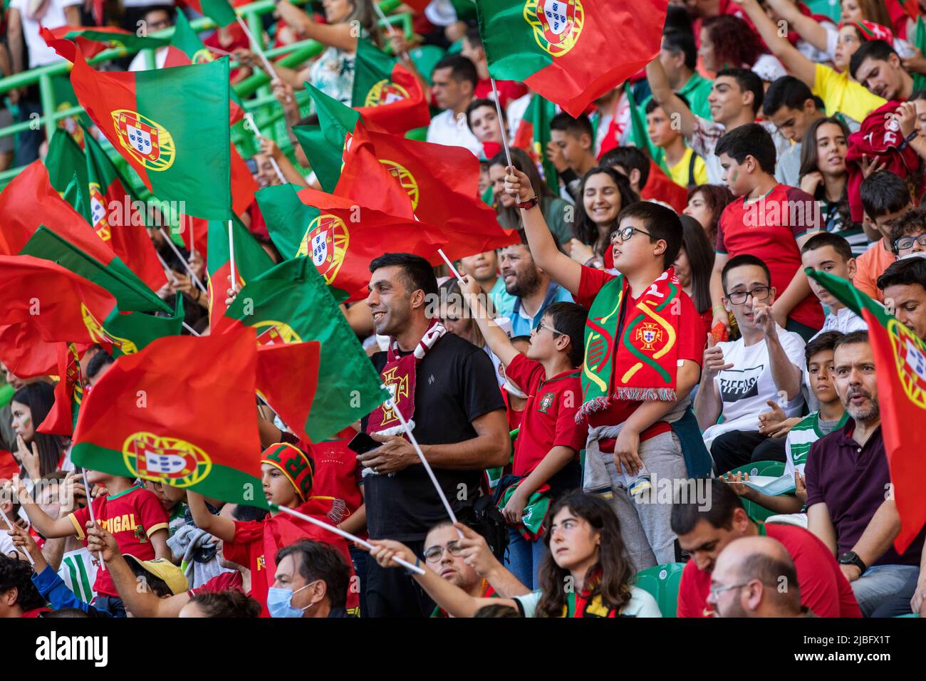 Portugal fans seen cheering during the UEFA Nations League match ...