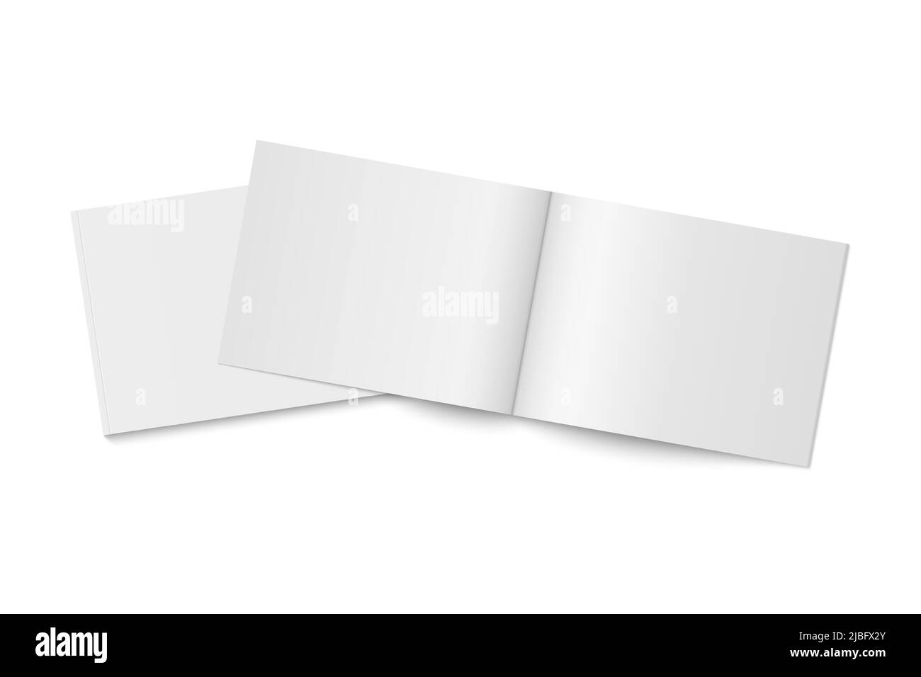 Vector mockup of two white paperback magazines with transparent shadow ...