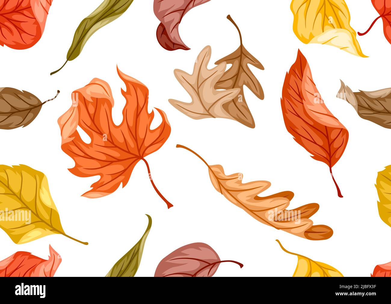 Seamless floral pattern with autumn foliage. Background of falling ...