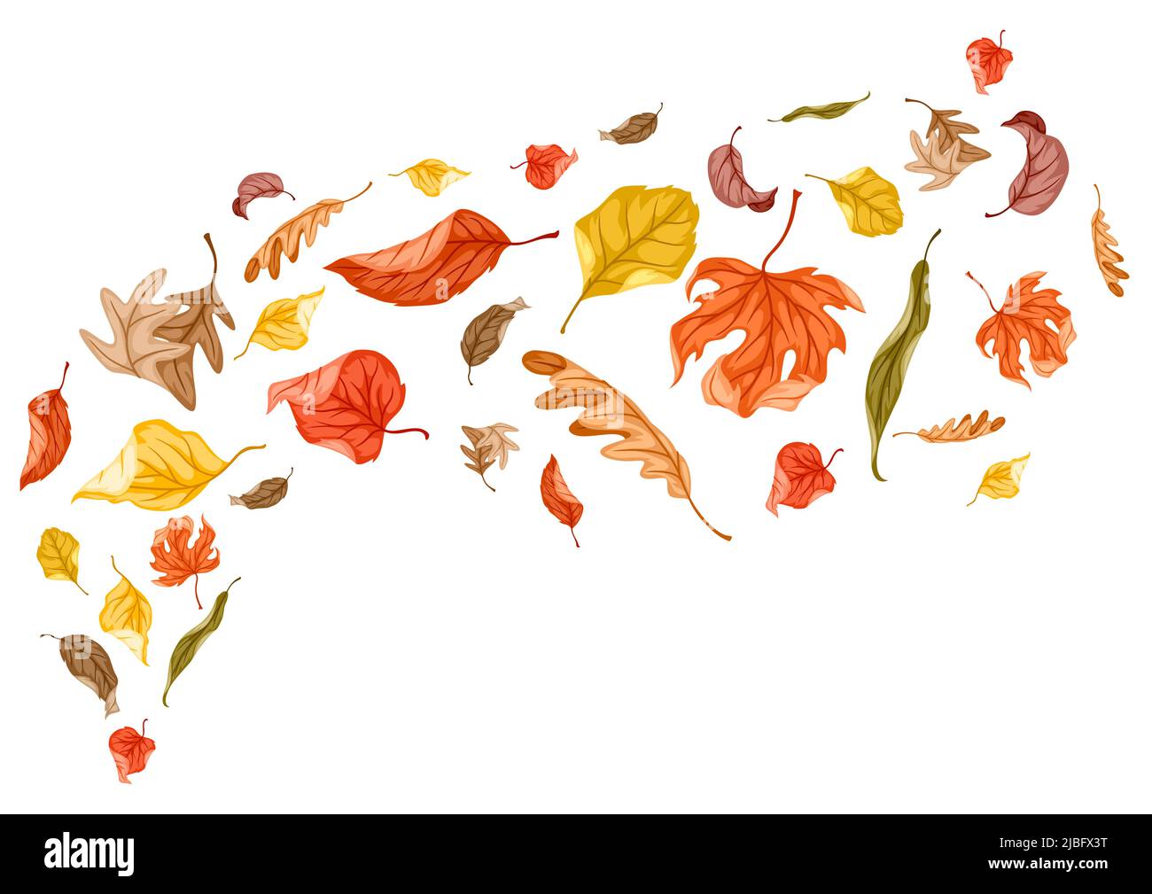 Background with autumn foliage. Illustration of falling leaves Stock ...