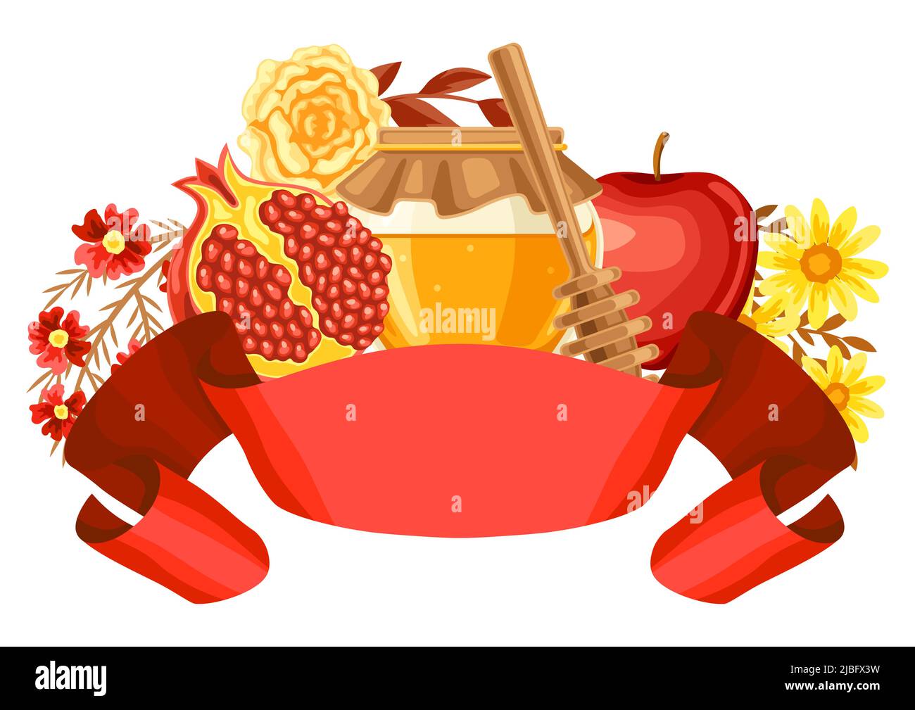 Shana Tova. Rosh Hashanah greeting card. Happy Jewish New Year. Holiday ...