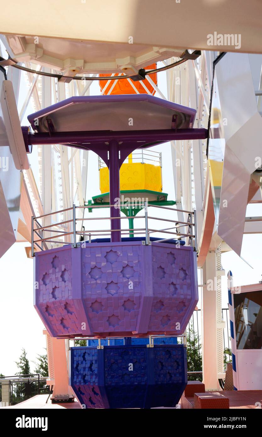 Ferris wheel at a fair in the port of Barcelona, Catalunya, Spain ...
