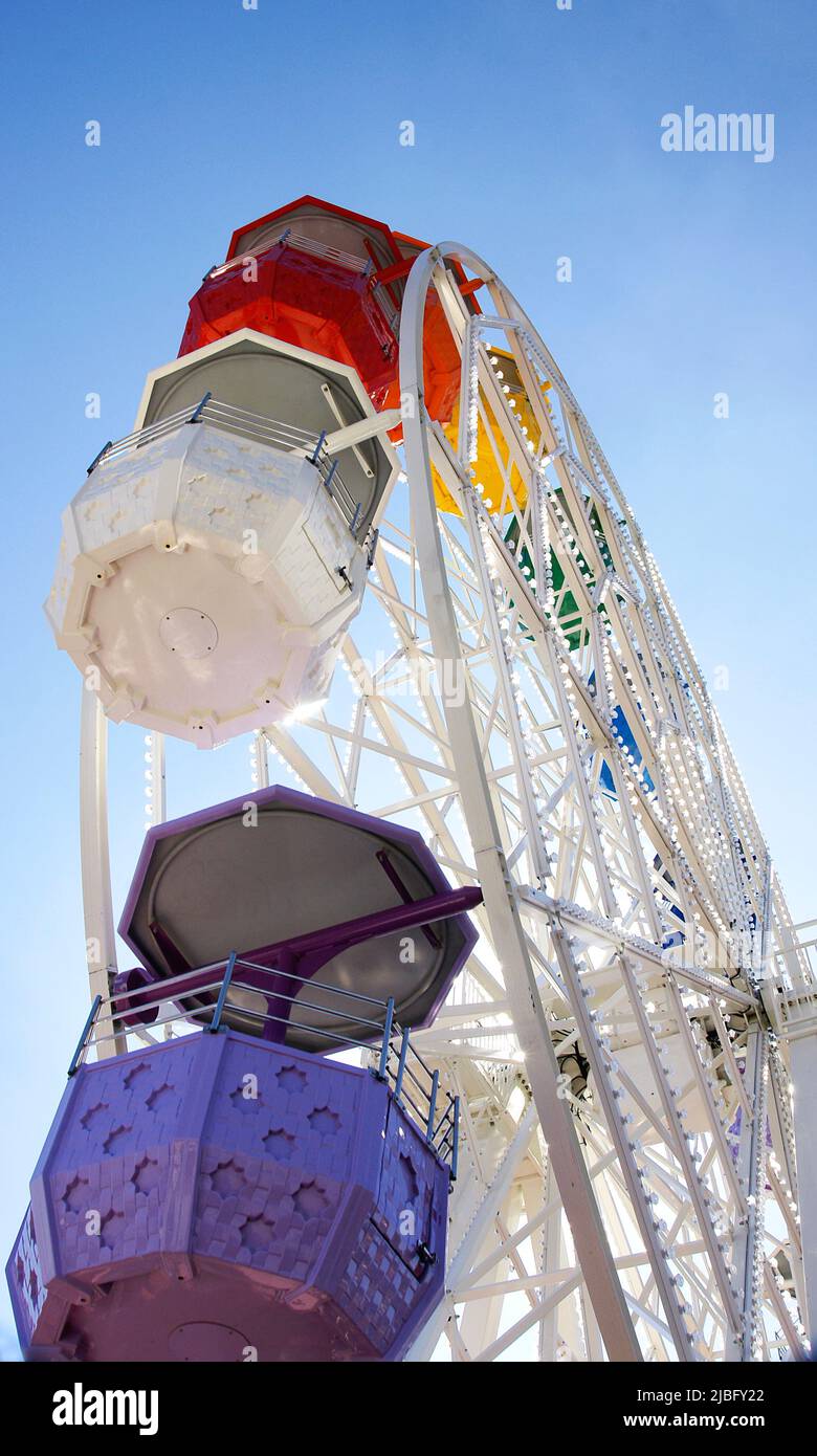 Ferris wheel at a fair in the port of Barcelona, Catalunya, Spain ...