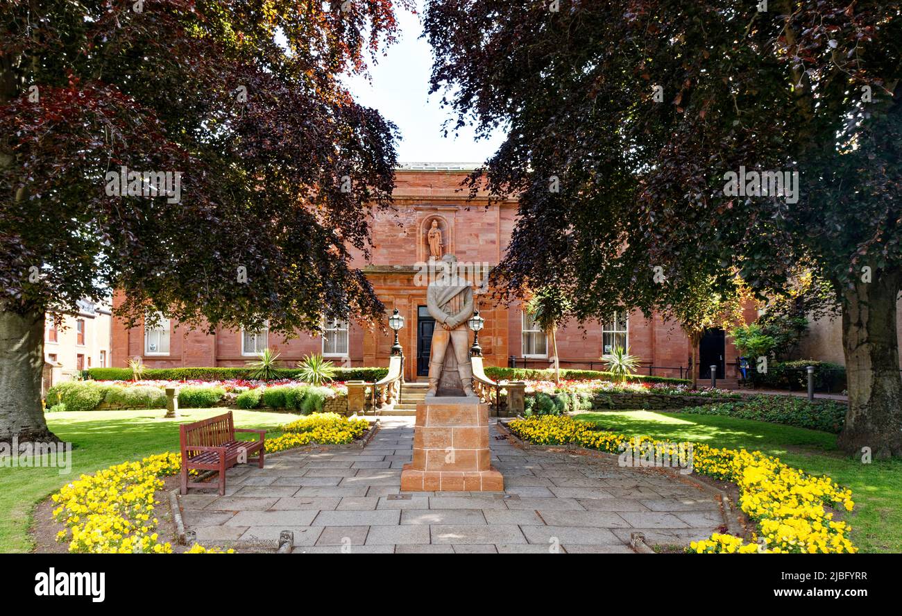 ARBROATH ANGUS SCOTLAND DEWAR HOUSE PUBLIC LIBRARY AND A STATUE OF ...