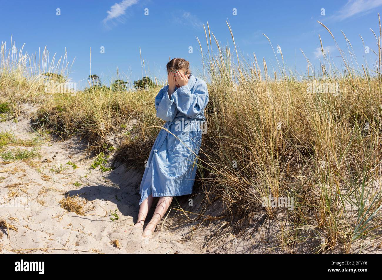 Girl in bathrobe hi-res stock photography and images - Alamy