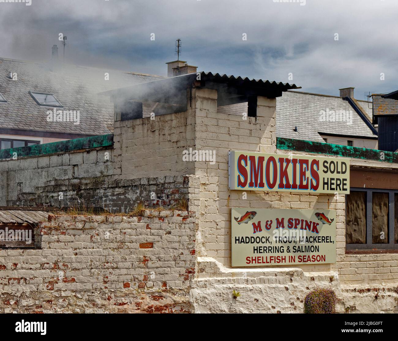 ARBROATH ANGUS SCOTLAND SMOKIES SOLD HERE AND A LARGE SMOKE CLOUD FROM ...