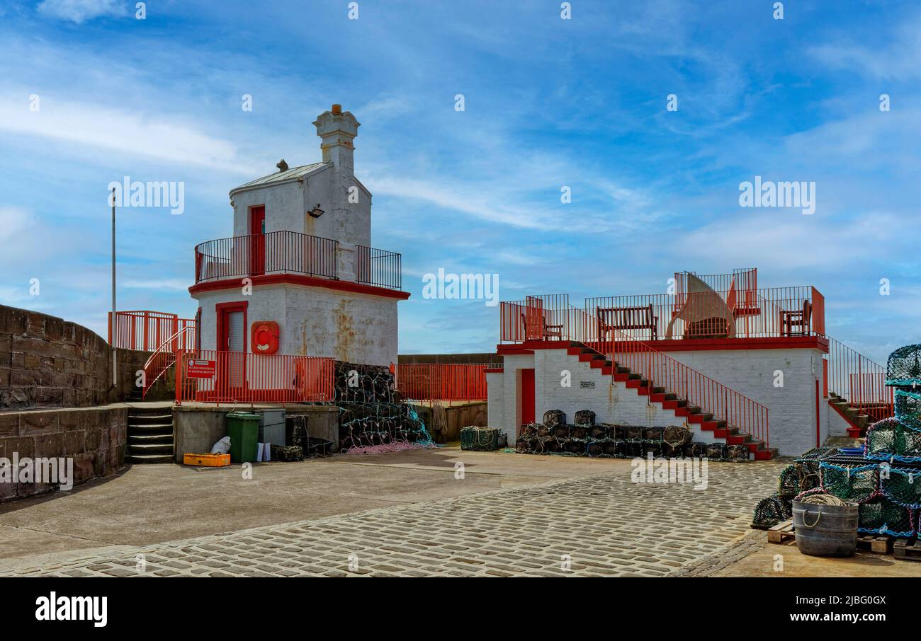 ARBROATH ANGUS SCOTLAND THE HARBOUR AND THE PILOT OFFICE AND SIGNAL ...
