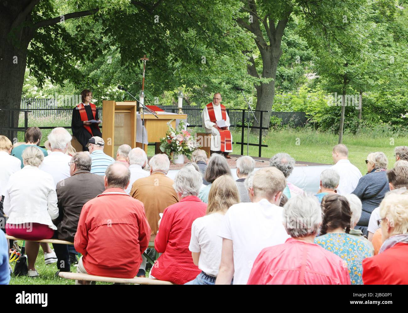 Erfurt, Germany. 06th June, 2022. Participants of an ecumenical service ...