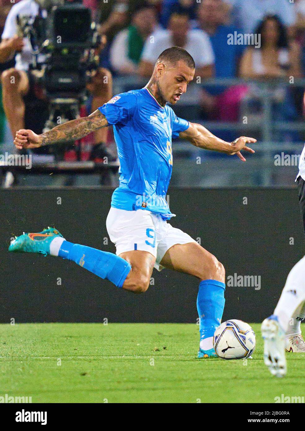 Gianluca Scamacca, ITA 9 in action in the UEFA Nations League 2022 ...