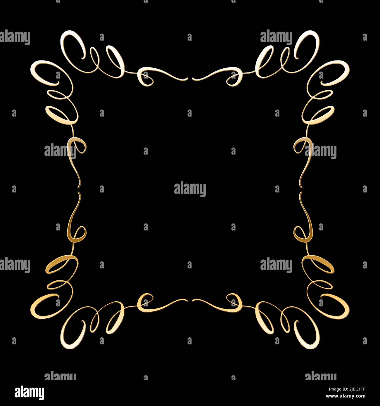 Vector luxury golden calligraphic frame for text. Simple elegant shiny ...