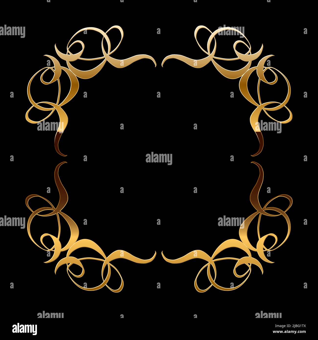 Vector luxury golden calligraphic frame for text. Simple elegant shiny ...