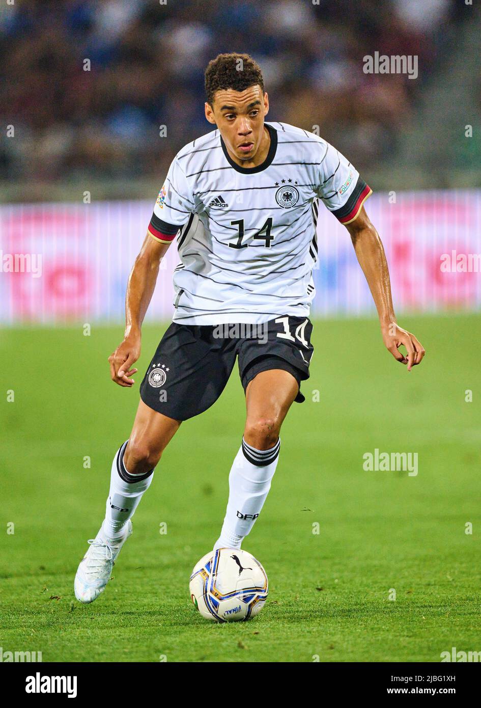 Jamal Musiala, DFB 14 in action in the UEFA Nations League 2022 match ...