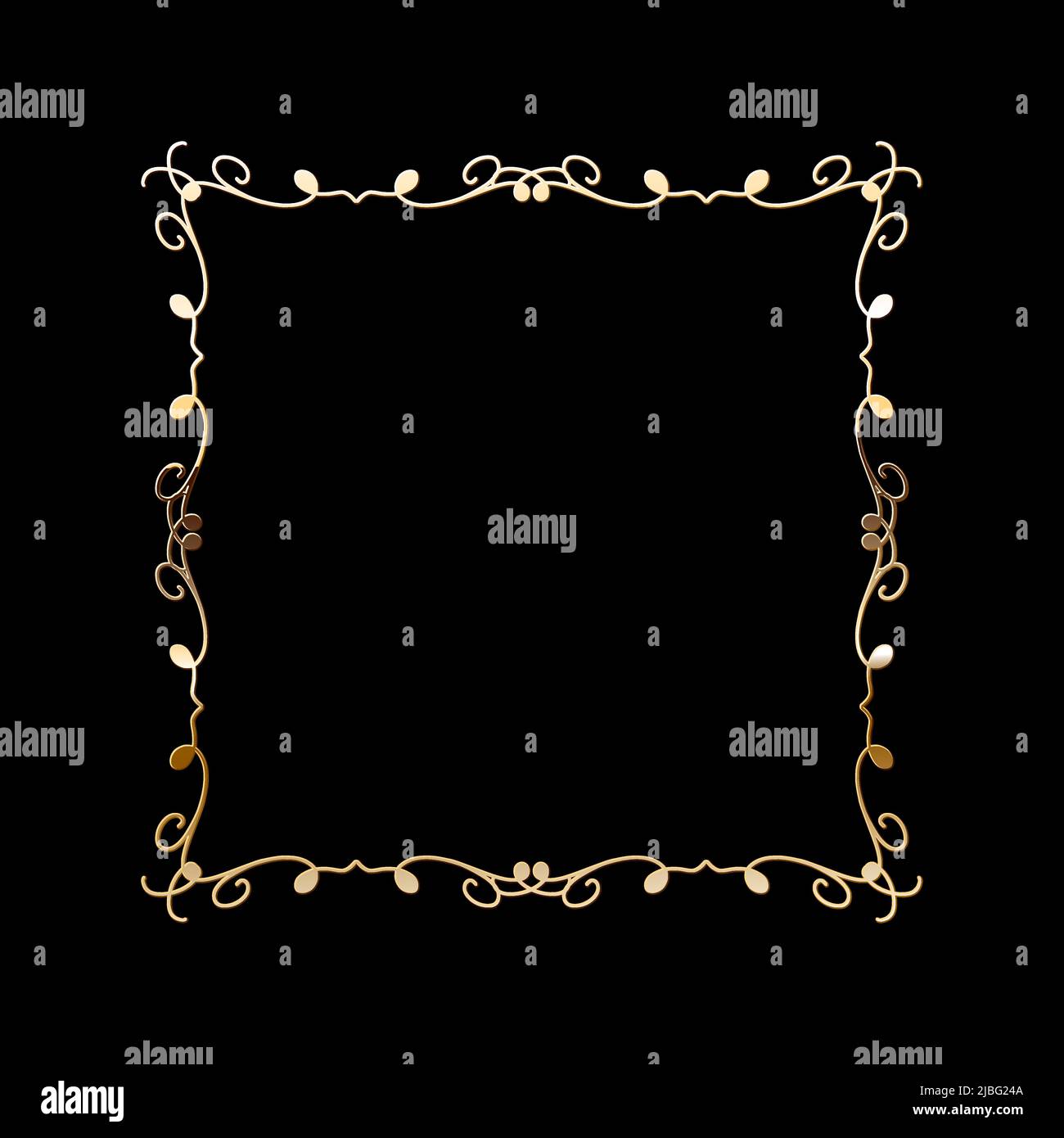 Vector luxury golden calligraphic frame for text. Simple elegant shiny ...