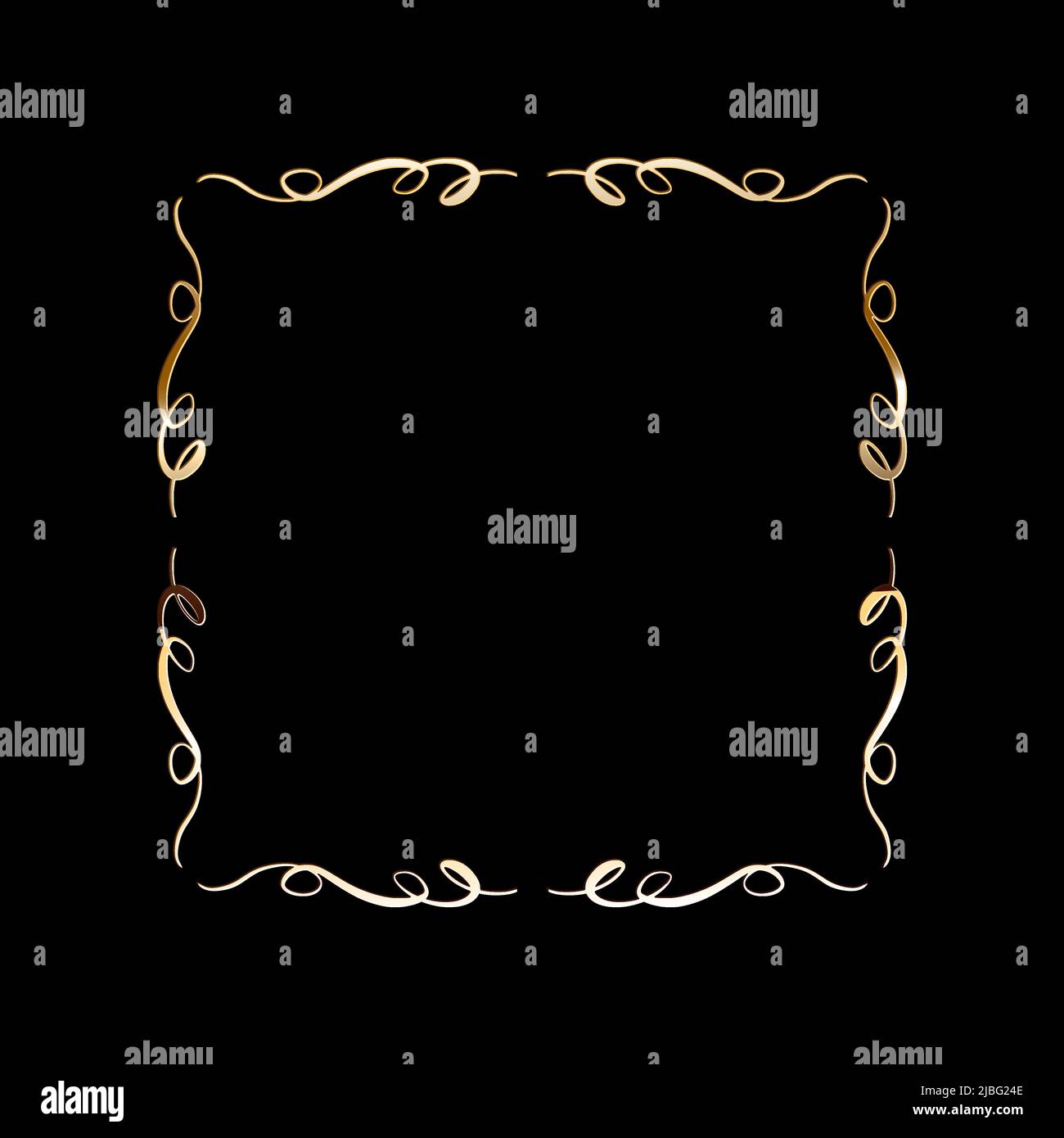 Vector luxury golden calligraphic frame for text. Simple elegant shiny ...