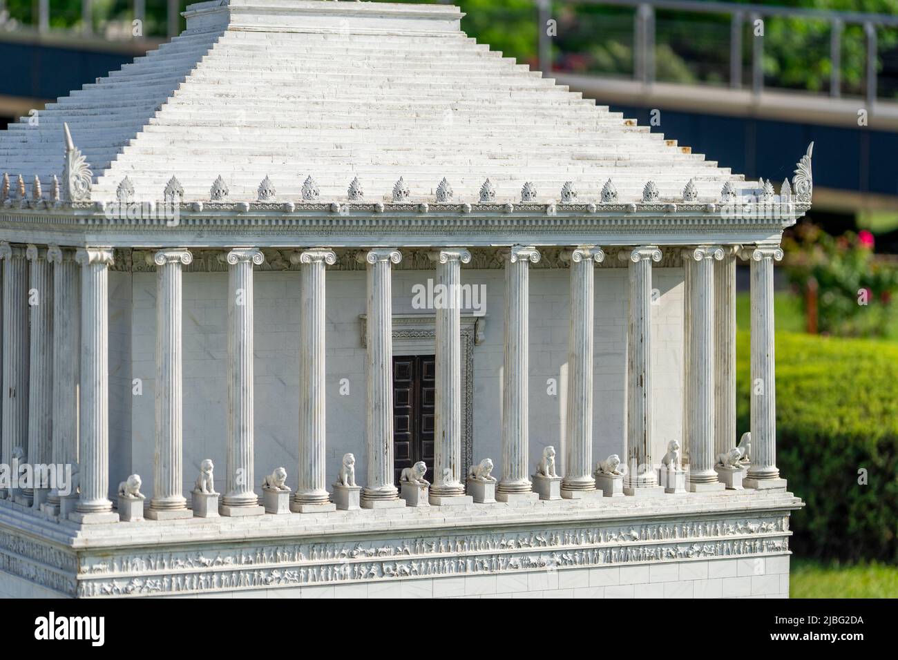 Detailed view of Mausoleum at Halicarnassus in Miniaturk Park of ...