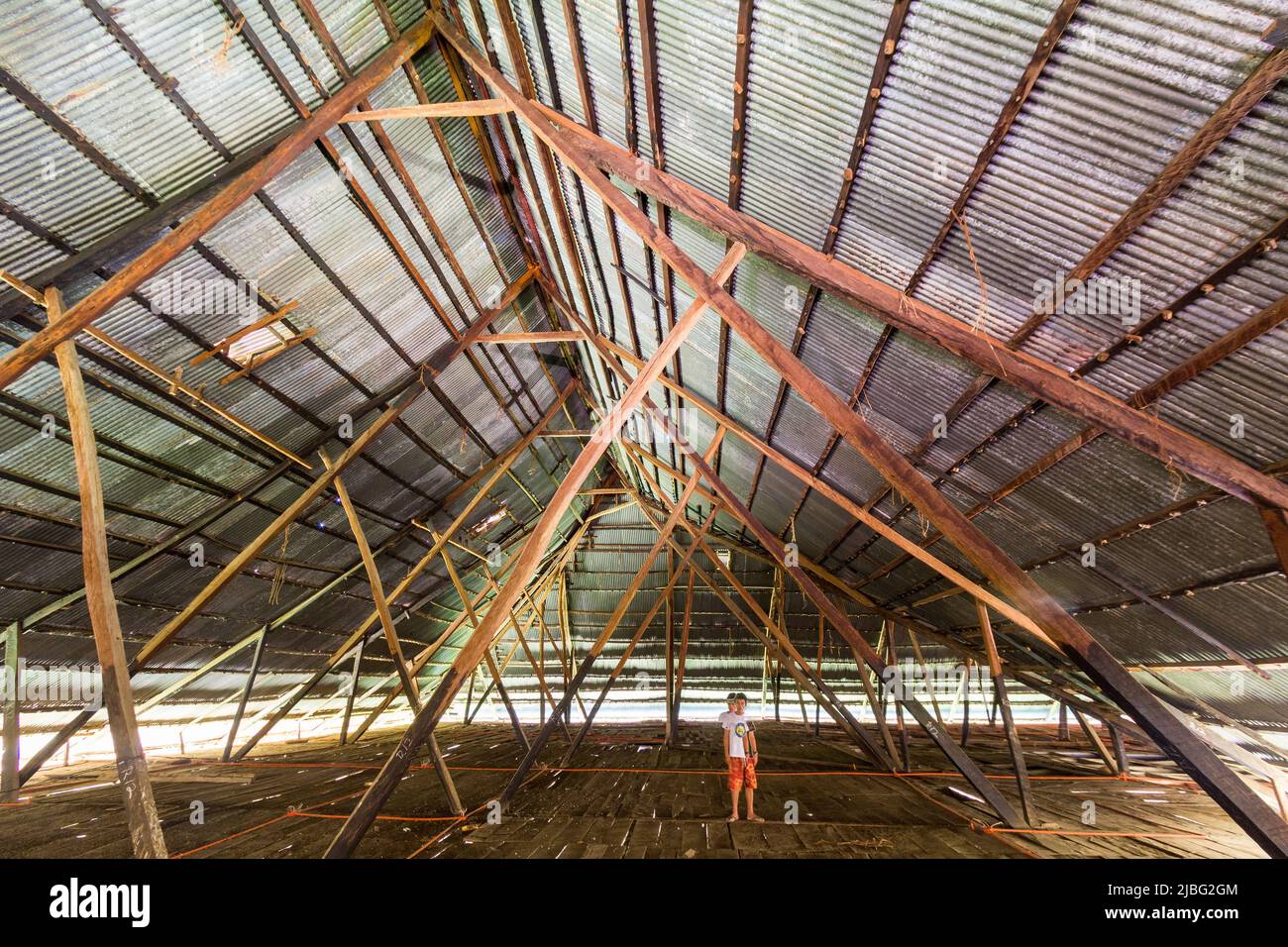 Inside the roof of the Lazi convent in Siquijor, Philippines Stock ...