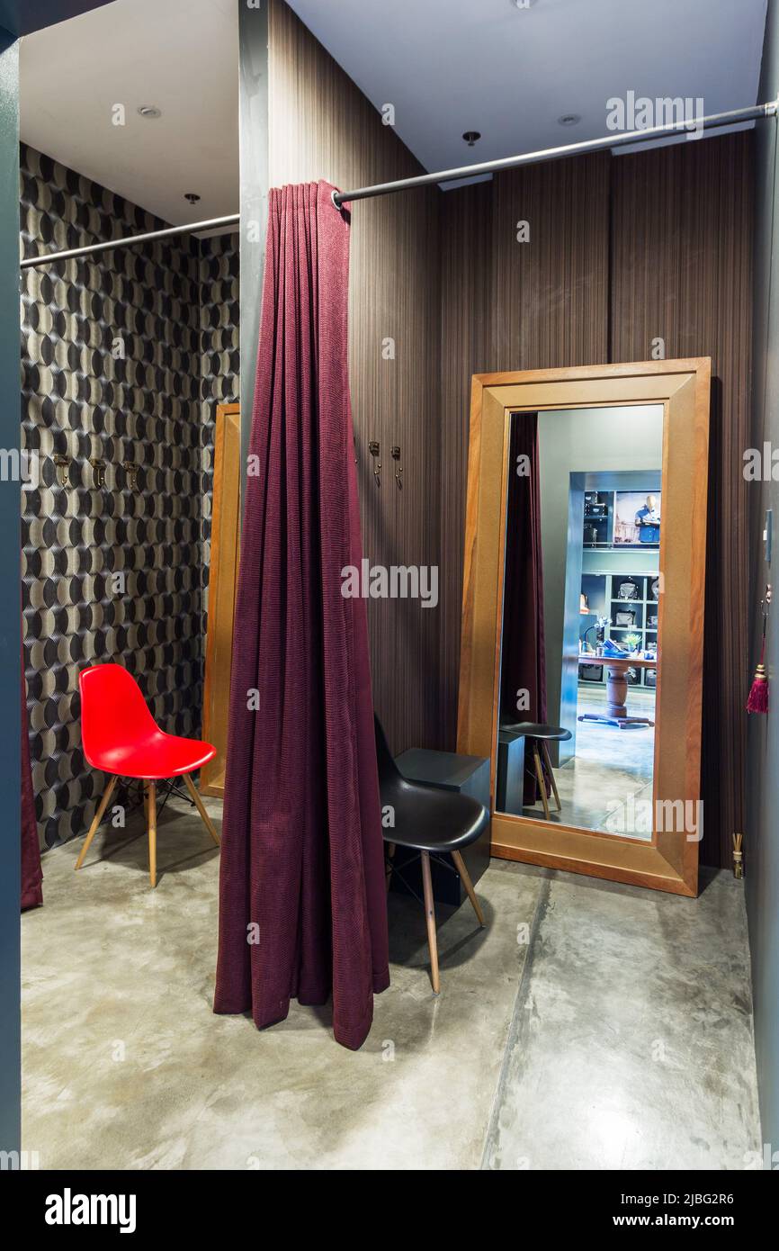 Modern changing room at a boutique store in Taguig City, Philippines ...