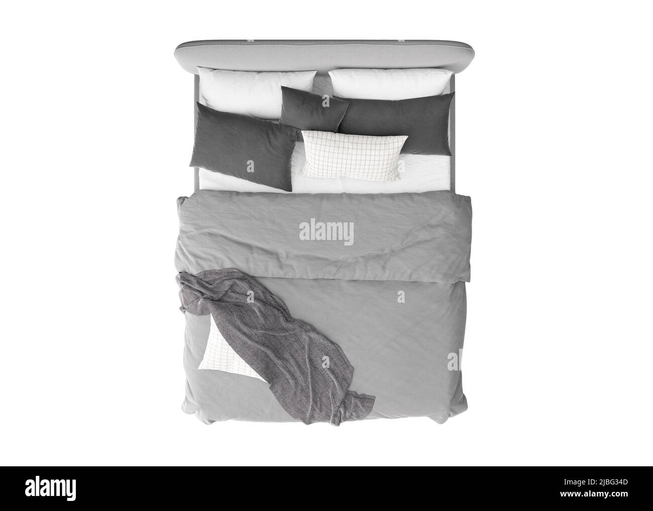 Double bed isolated top view Cut Out Stock Images & Pictures - Alamy