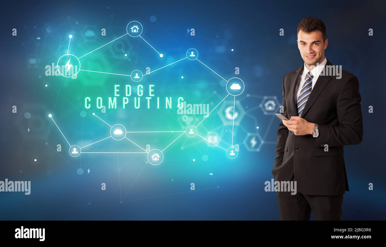 Businessman thinking about technology concept Stock Photo - Alamy