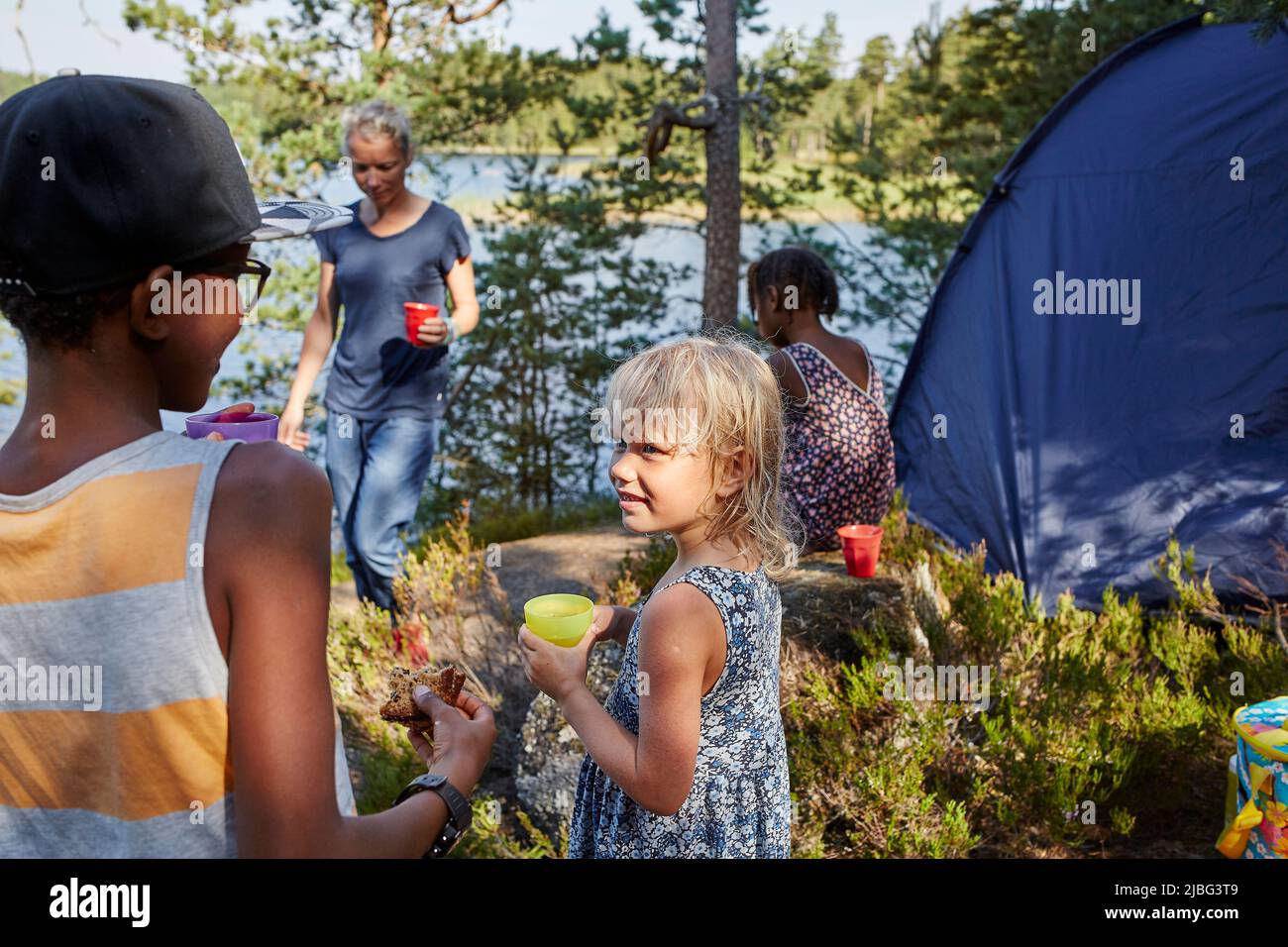 Children in forest hi-res stock photography and images - Alamy
