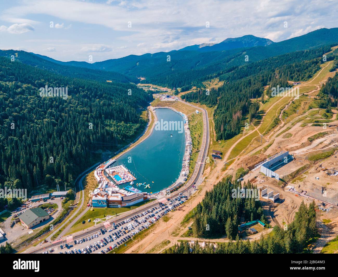 Aerial drone view bukovel hi-res stock photography and images - Alamy