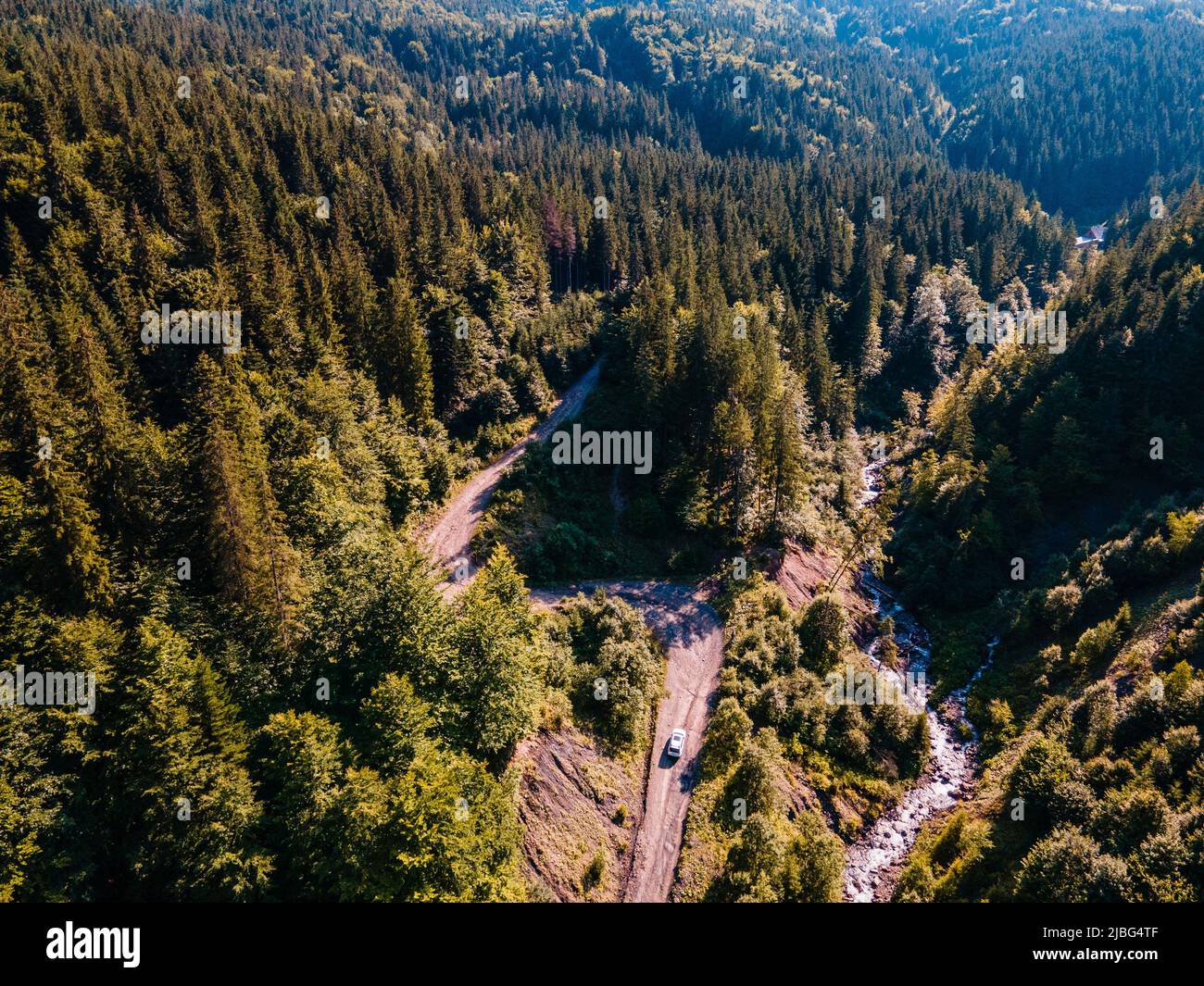 suv car at off road. canyon in carpathian mountains. copy space Stock ...