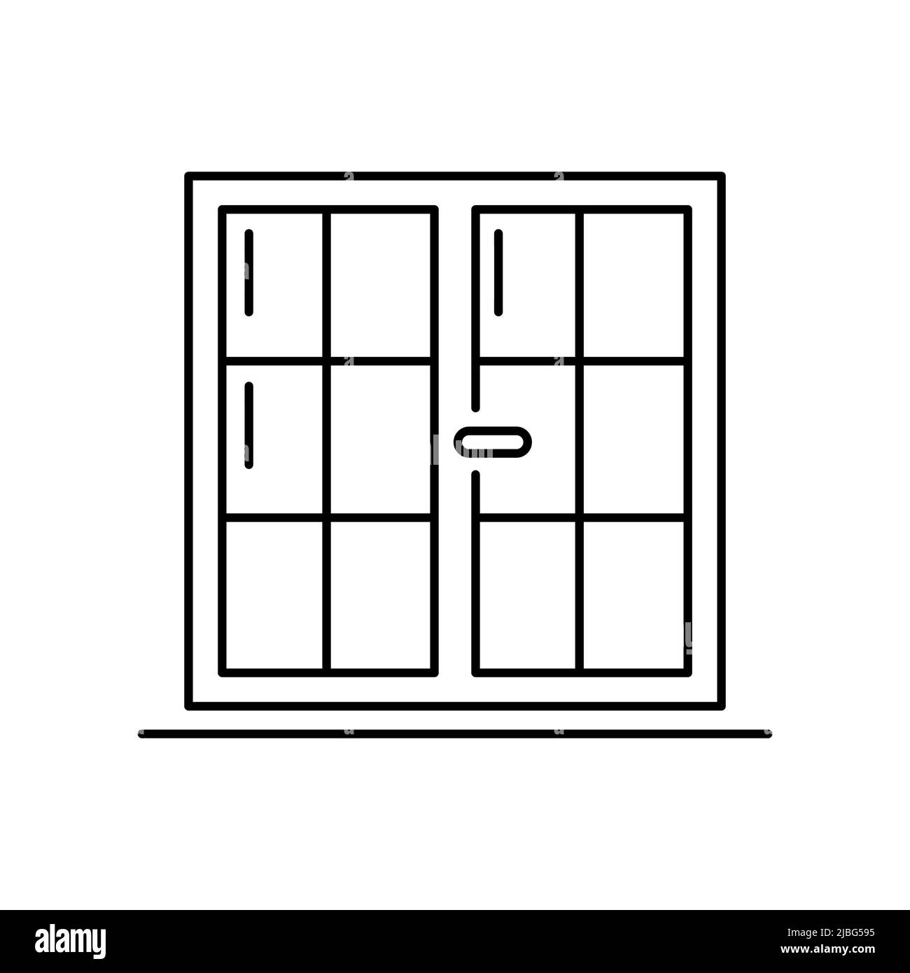 Windows icon, Linear style. Vector Architecture elements. Line icons ...