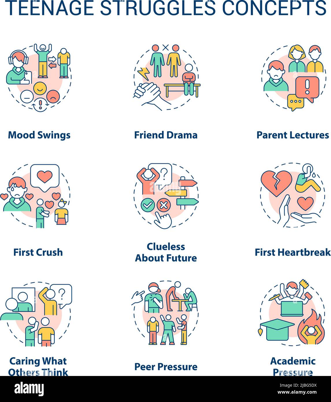 Teenage peer pressure Stock Vector Images - Alamy