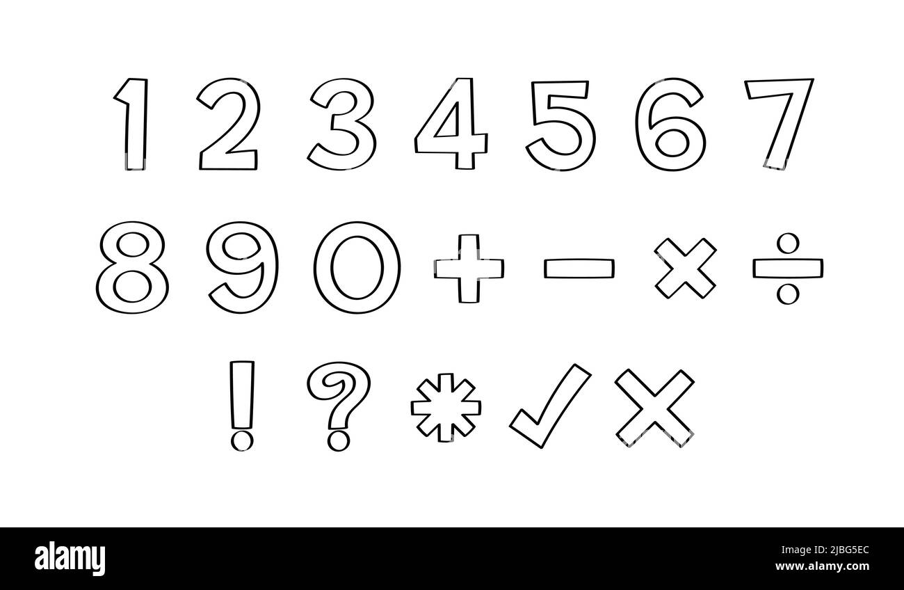 Doodle numeral Black and White Stock Photos & Images - Alamy