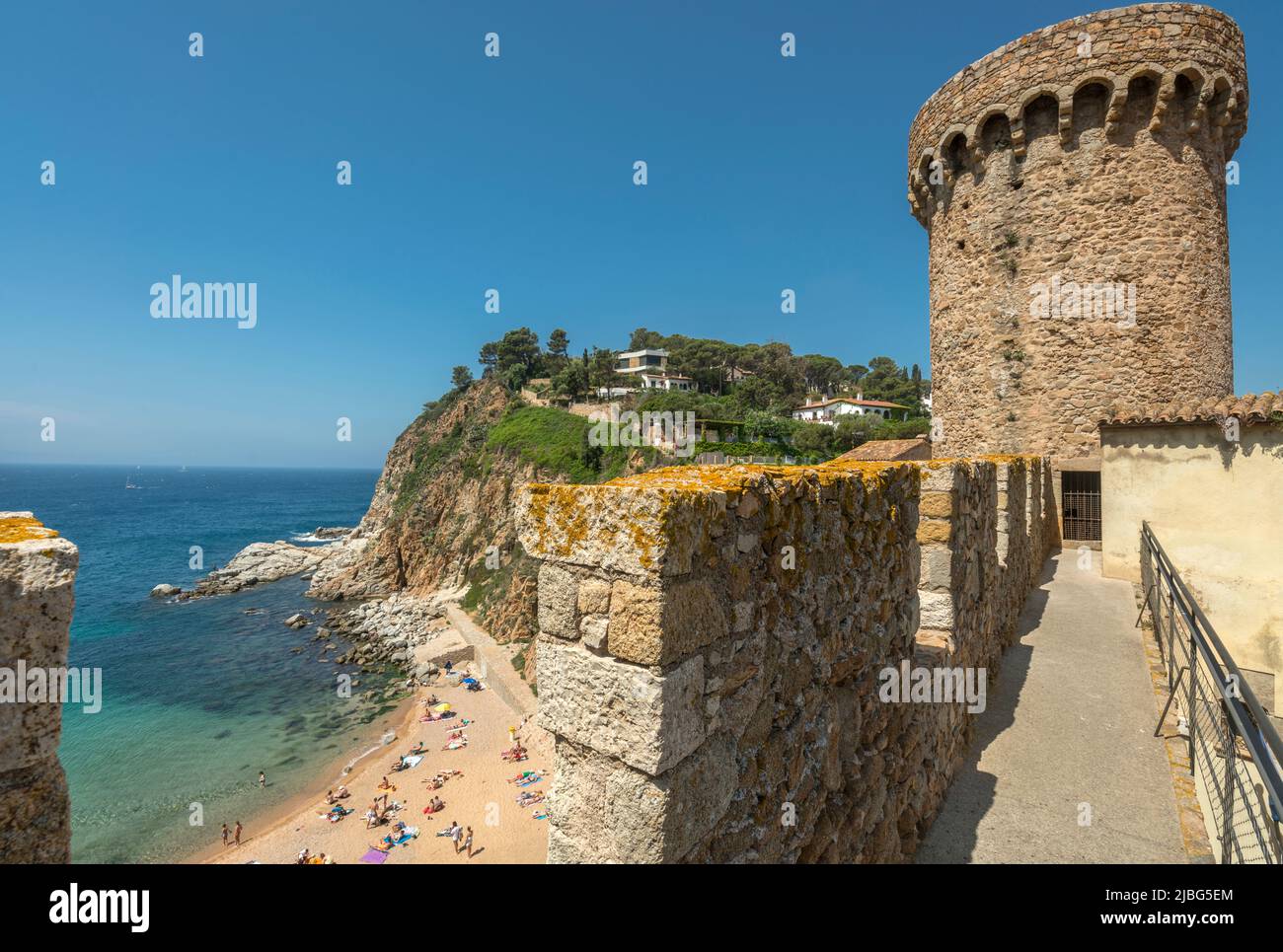 CASTLE BATTLEMENTS OLD TOWN CALA ES CODOLAR BEACH TOSSA DE MAR COSTA ...