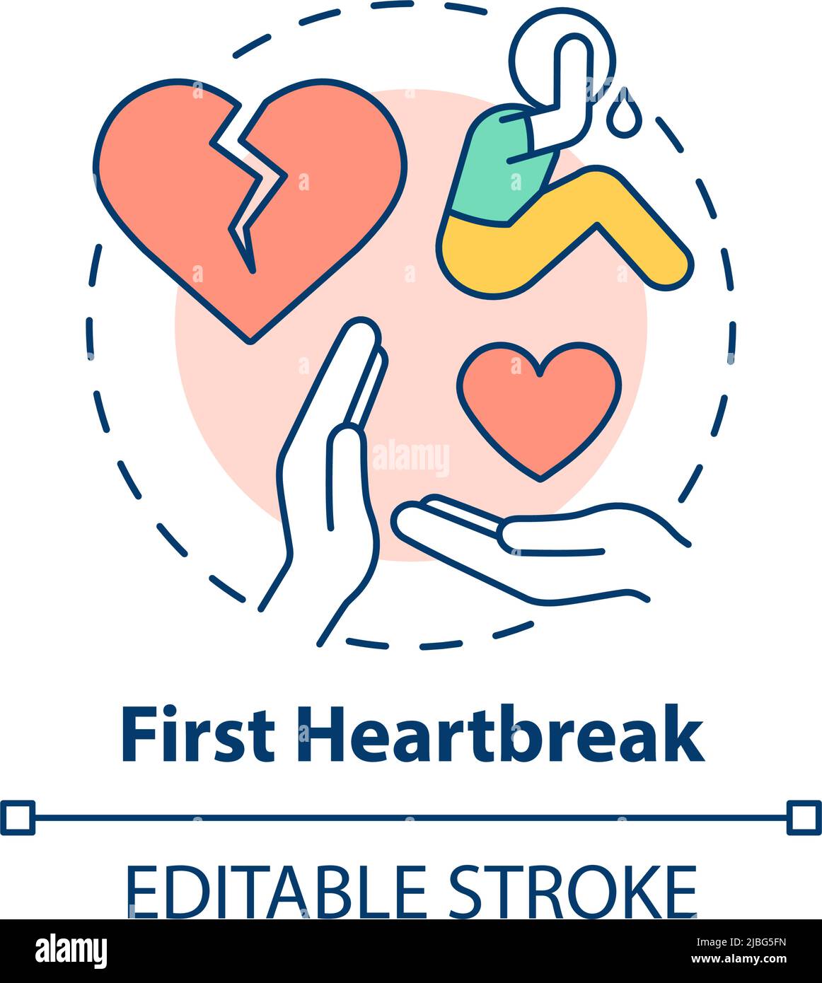 First heartbreak concept icon Stock Vector Image & Art - Alamy